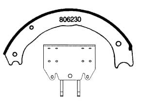 Relined Shoe for 16-1/2" Eaton "ES"